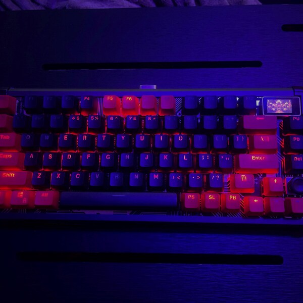 Red & Black Keycap Set 104 Pc W/ Free Custom Keycap Backlit Doubleshot ...