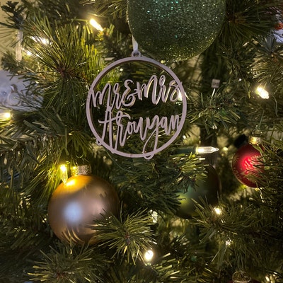 Newlywed Chistmas Ornament, Mr and Mrs Ornament, Newlywed Gift, Couples ...