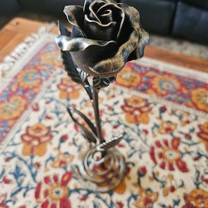 Hand Forged Iron Rose Romantic Metal Gift of Everlasting Love 6th ...