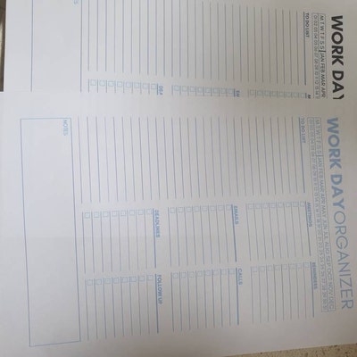 Work Checklist Template, Work Day Organizer Planner Page, Work Planner ...