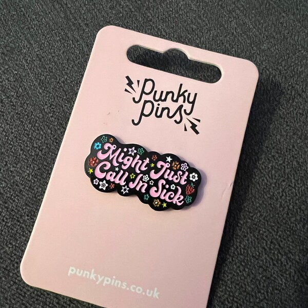 Might Just Call in Sick Enamel Pin //sick Day Pin // Retro Illustration ...