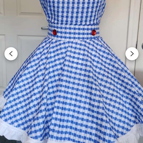Dorothy Cosplay Apron With Ruby Red Glass Buttons. - Etsy