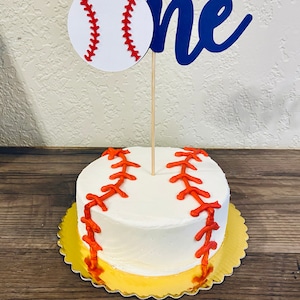 One Baseball Cake Topper, Baseball First Birthday, Baseball, Birthday ...