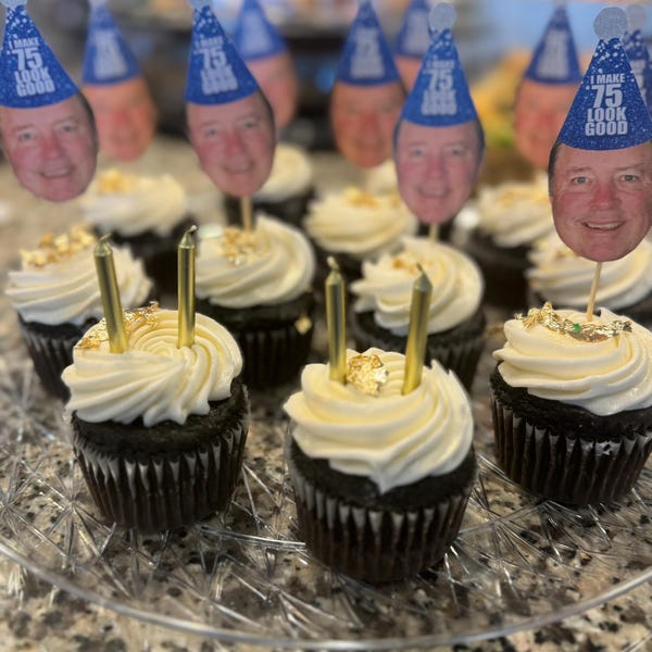 Personalized Face Cake Toppers (30th, 40th, 50th, 60th, 75th Birthday ...