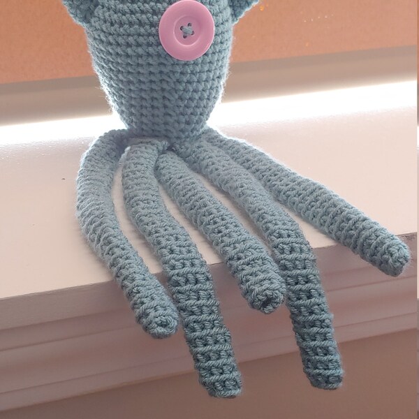 Crocheted One Eyed Octopus Bright Turquoise - Etsy