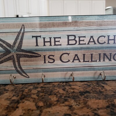 Beach House Key Holder for Wall, Personalized Key Hanger, Starfish ...