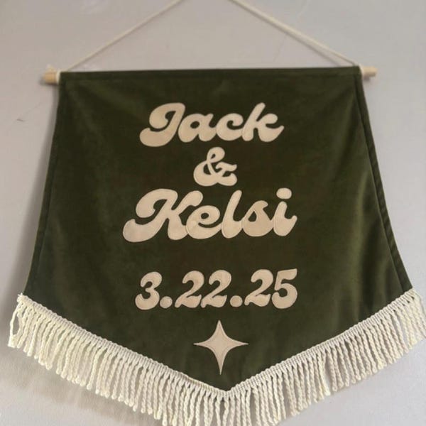 Custom Velvet Wedding Banner Large | Personalise With Text of Your ...