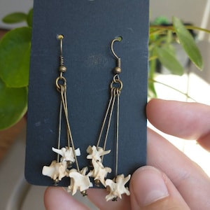 Rattlesnake Vertebrae Earrings Antique Brass Vulture Culture Totem ...