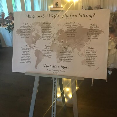 Purple Watercolor World Map Sitting Plan DIGITAL FILE Where in the ...