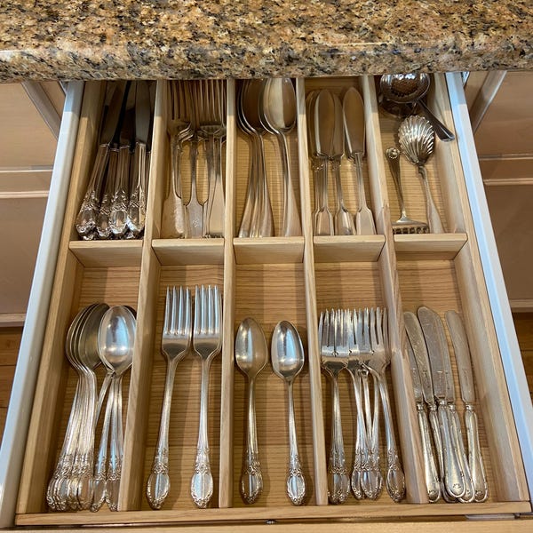 Custom Pegboard Drawer Organizer – Adjustable Ash Wood Insert, Kitchen ...