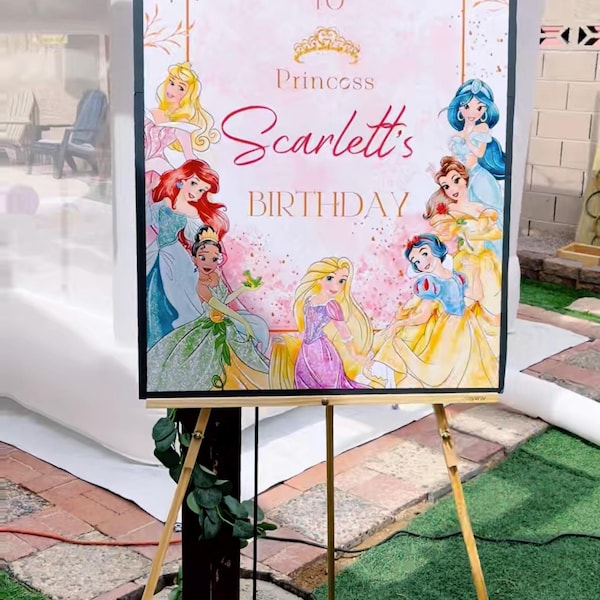 Princess Printable Welcome Sign Template, Birthday Once Upon a Time ...