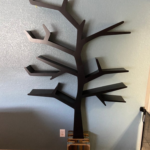 Tree Design Shelves for Books, Bookshelf Wall Art, Wooden Tree Shaped ...