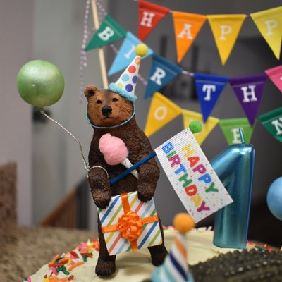 Grizzly Bear Birthday Cake Topper/party Animal Cake Topper/birthday ...