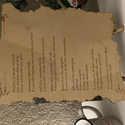 Wood Engraved Poem Custom Short Story or Poem With a Stand Personalized ...