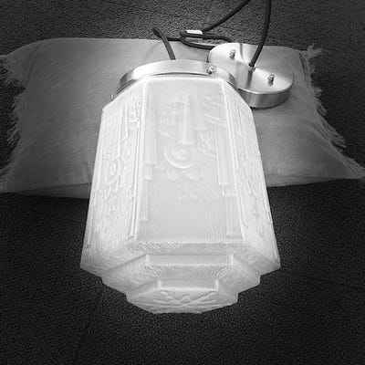 Antique 1920's off White Translucent Milk Glass 9 3/4 Shade With ...