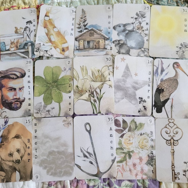 Simply Lenormand Printable Cards, Instant Download, Digital Deck, PDF ...