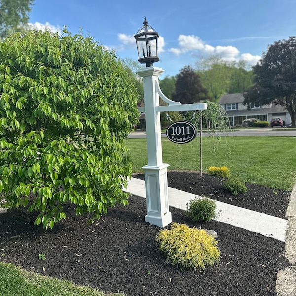 Oval Hanging House Number Sign, Signpost Sign, Wood Grain Address Sign ...