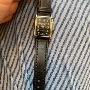 Geneva Men's Gold Watch Rectangle White Dial Black Roman Numerals on ...