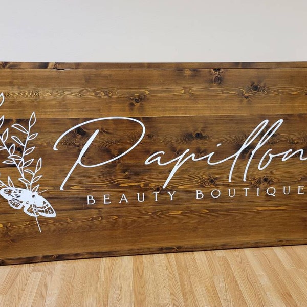 THE MAGNOLIA Business Logo Sign --- Custom Business Sign Wood Business ...