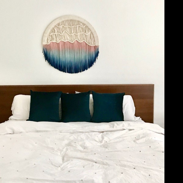 Round Fiber Art - Circular Wall Art - Circle Macrame Wall Hanging ...
