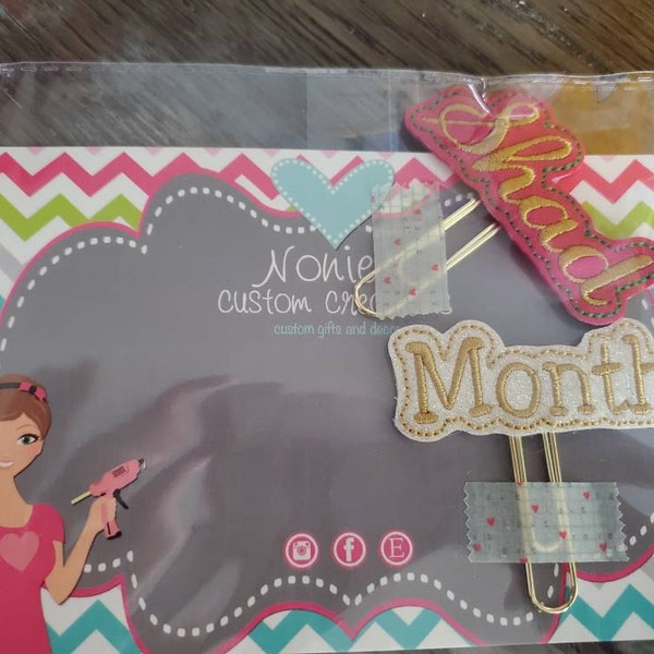 Month Paper Clip - Planner Paper Clip - Planner Paperclip - Planner ...