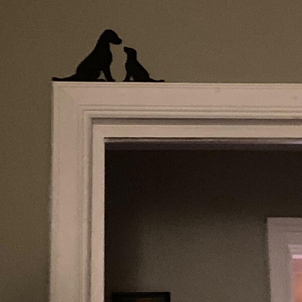 Black Labrador Dog Door Topper Silhouette Picture Frame Shelf Great ...