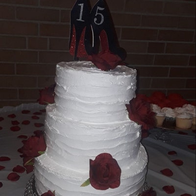 Red Wedding Cake Flowers Wedding Cake Topper Red Floral Cake Topper ...