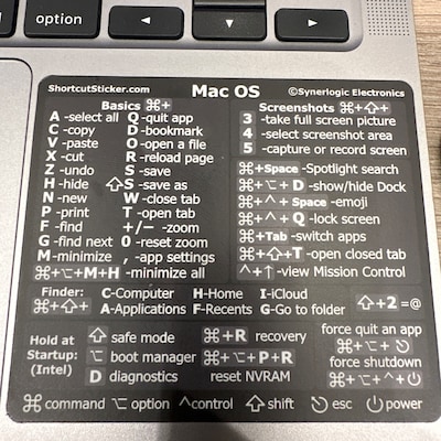 Excel for Mac Cheat Sheet Reference Guide Shortcut Sticker Black Vinyl ...