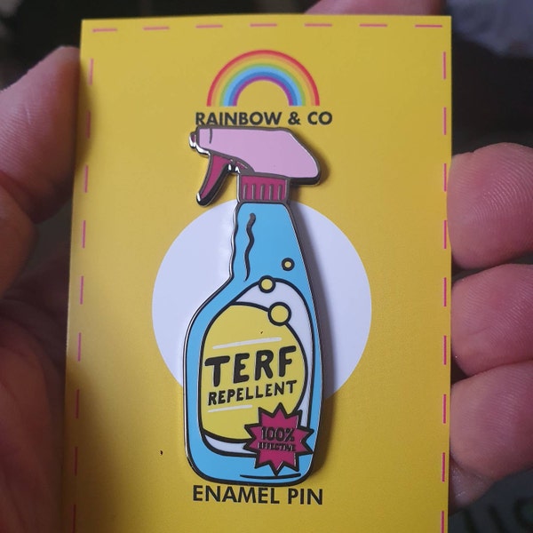 TERF Repellent Enamel Pin | Trans Rights Pride Badge - Etsy
