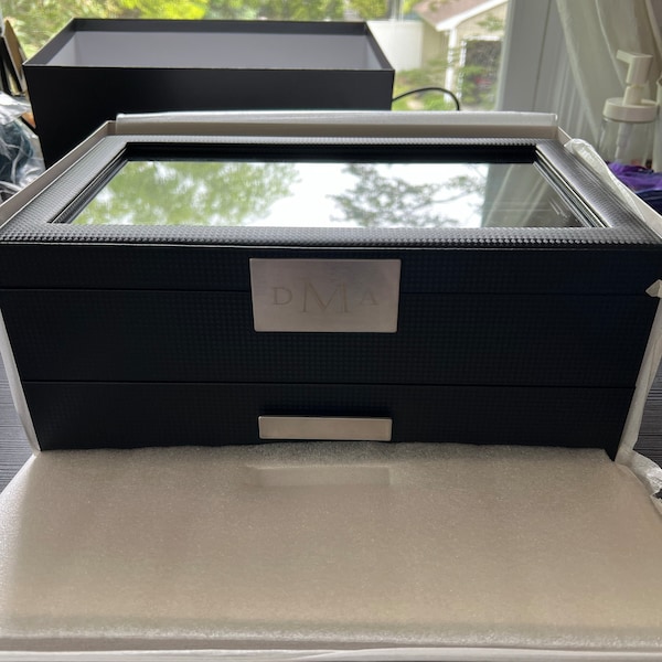 Personalized Watch Box for Men, 24 Slot, Monogrammed Watch Case, Mens ...