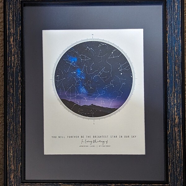In Loving Memory Memorial Star Map Sympathy Gifts | Celebration of Life ...