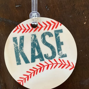 Baseball Bat Bag Name Tag Personalized Sports Bag Tag Custom Baseball ...