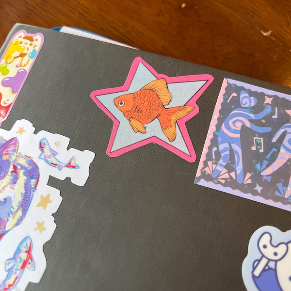 Goldfish Star Sticker | Glossy and Waterproof - Etsy