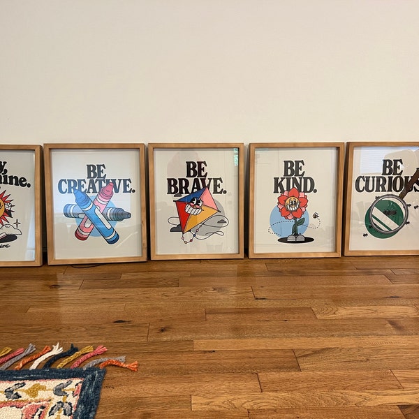 Noise Retro Character Wall Art, Retro Quote Wall Print, Digital ...