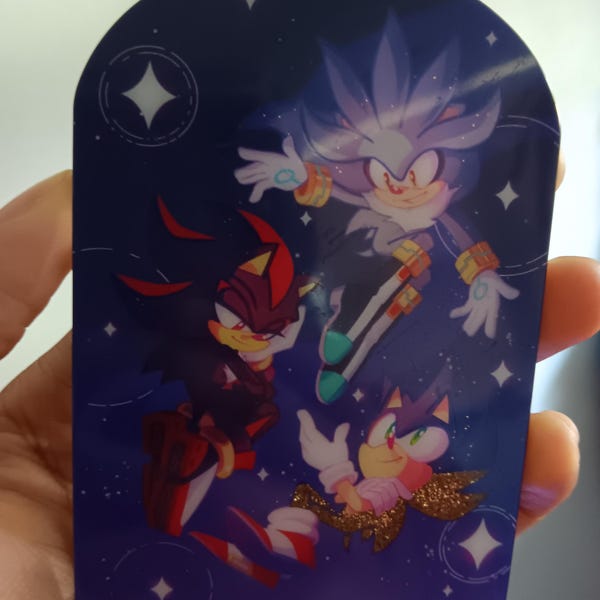 Super Sonic Shadow Silver Glitter Quicksand Charm - Etsy