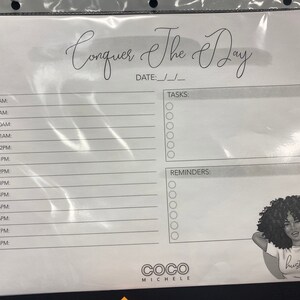 Printable Daily Planner With African American Illustration - Etsy
