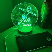 Personalised LED Desk Table Lamp Football Design Night Light Custom ...