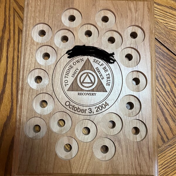 20 Space AA Medallion Holder, Personalized Recovery Coin Display Plaque ...
