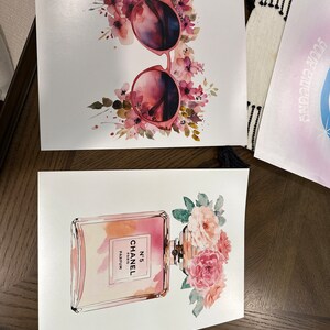 Set of 3 Luxury Perfume Poster, Pink Perfume Print, Fashion Art Print ...