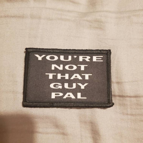 You're Not That Guy Pal Meme Funny Morale Patch- Hook and Loop Custom ...