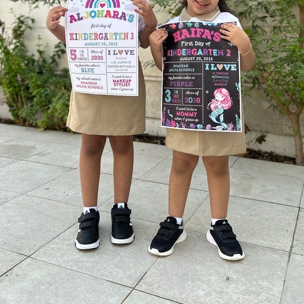 Editable Back to School Sign, Printable First Day of School Sign, First ...