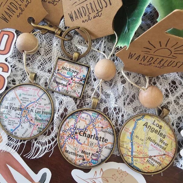 Upcycled US City Map Christmas Ornament, Last Minute Gift, Travel ...