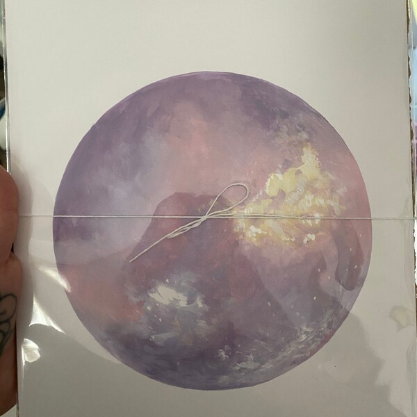 Purple Moon Print, Space Art, Moon Art, Pink Moon Art, Abstract Moon ...