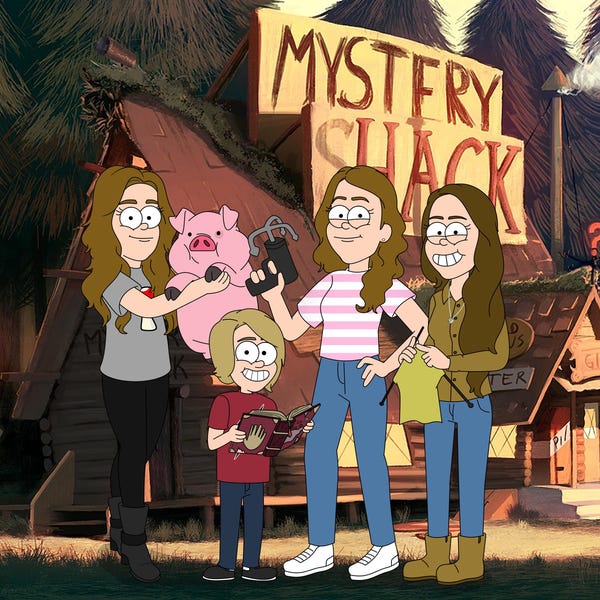 Custom Gravity Falls Family Portrait, Cartoon Gift (digital File) - Etsy