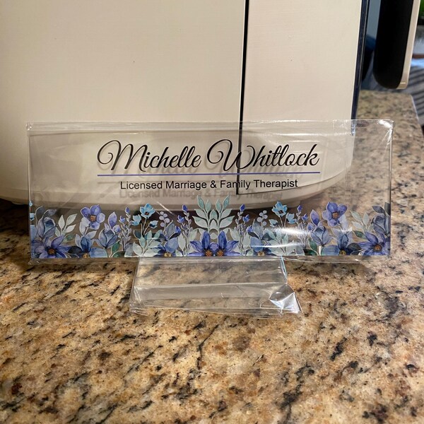 Personalized Desk Name Plate| Daisy Design Office Desk Decor on Clear ...