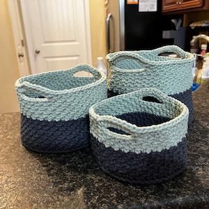 Crochet Pattern/two-toned Nesting Baskets - Etsy Australia