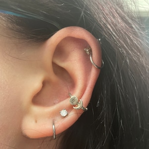Moon Phases Conch Hoop, Celestial Conch Piercing 14 Gauge, Conch Hoop ...