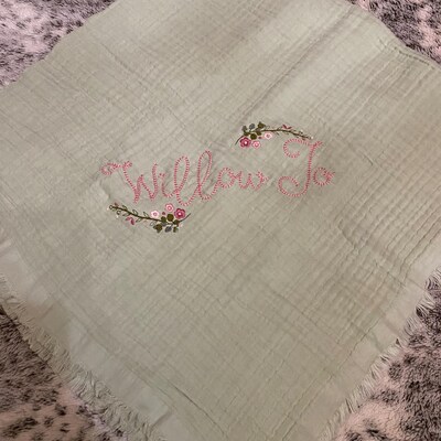 Personalized Embroidered Baby Receiving Blanket, Baby Blanket With Name ...