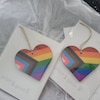 Inclusive Pride Heart Ornament LGBTQ Rustic Wood Love Engraved Laser ...