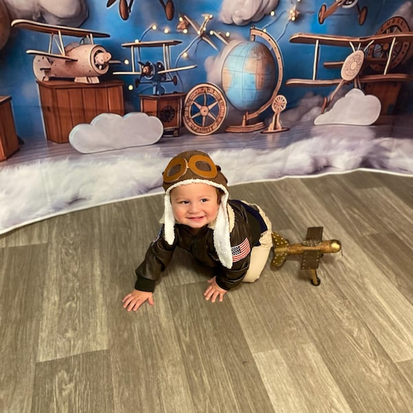 Personalized Green Kids Aviator Jacket*baby Pilot Jacket*infant Aviator ...